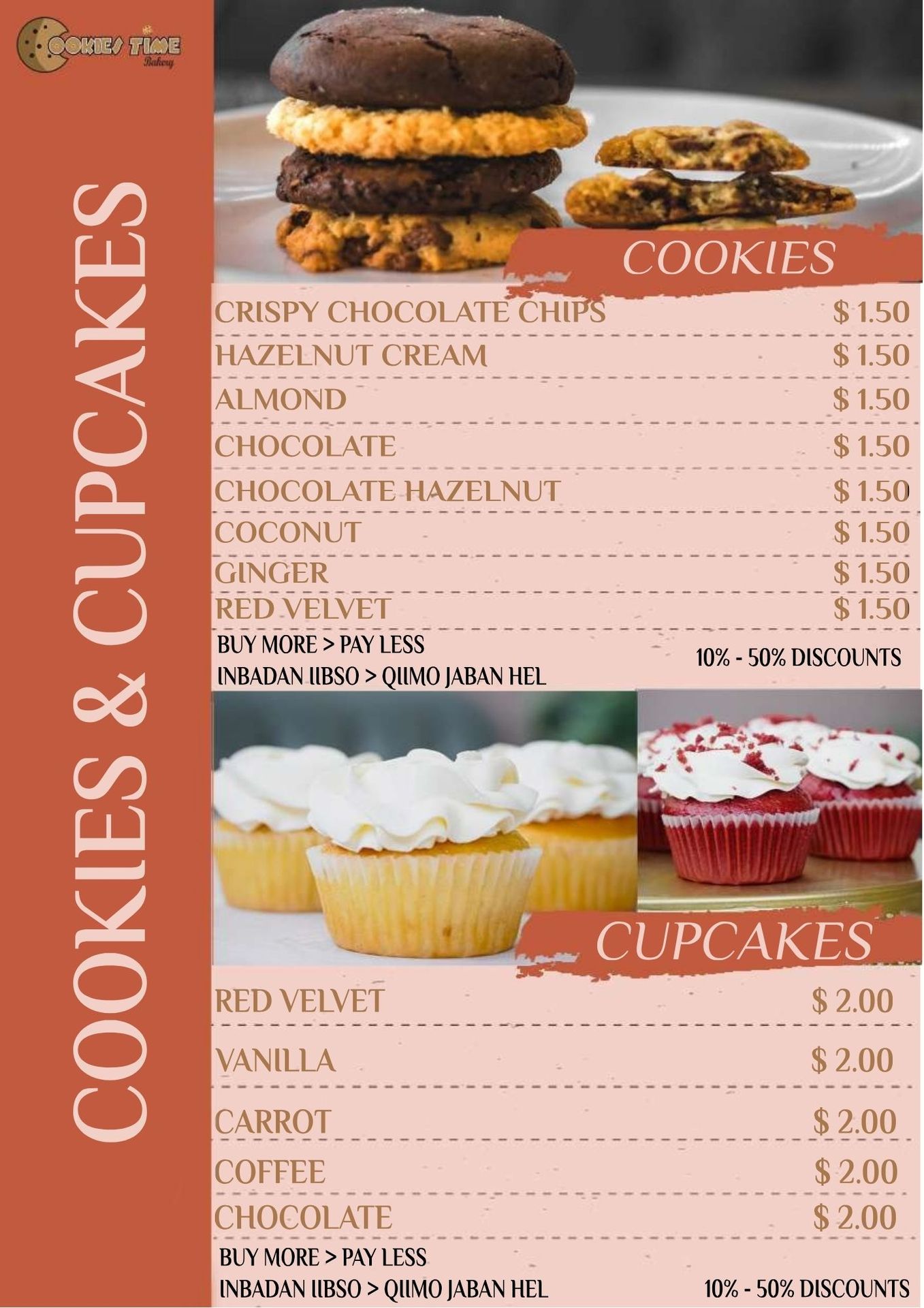 Shacabka Branch Menu | Cookies Time Bakery